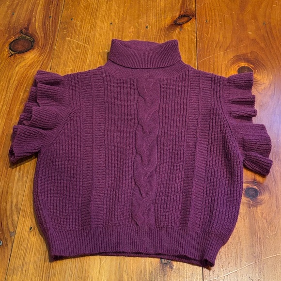 knit co-op | Sweaters | Knit Coop M Purple Cable Knit Turtleneck ...